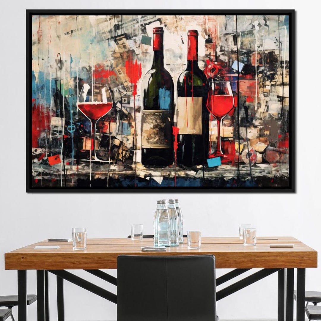 Red Wine Graffiti: Wine Art | Abstract Wine Decor | Modern Home Decor ...