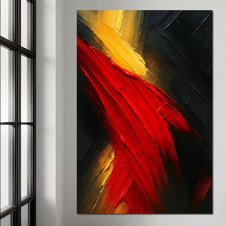 Fiery Fusion of Passion: Energetic Home Decor | Bold Abstract Art ...