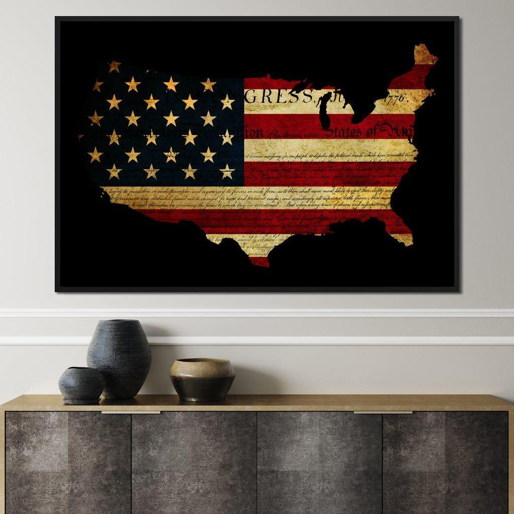 Declaration of Independence: USA Flag Art | Historical Print ...