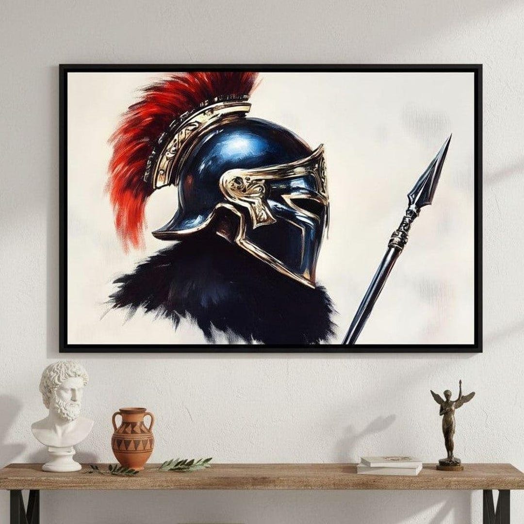 Guardian of Ancient Valor: Warrior Home Decor | Greek Gladiator Art ...