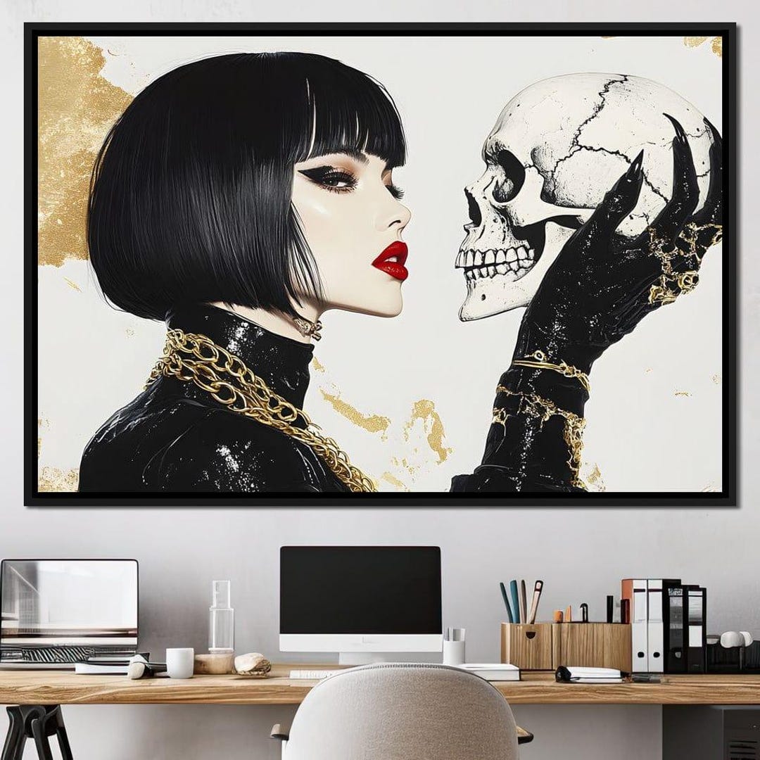 Eternal Bond Skull: Gothic Wall Art | Dark Aesthetic | Edgy Decor ...