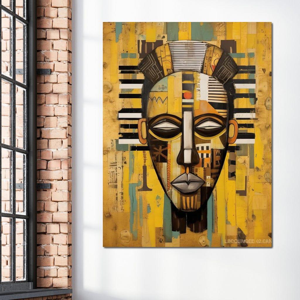 Tribal Mask 05 - Sakeem Gibbs: African Art | Yellow Tribal Decor ...