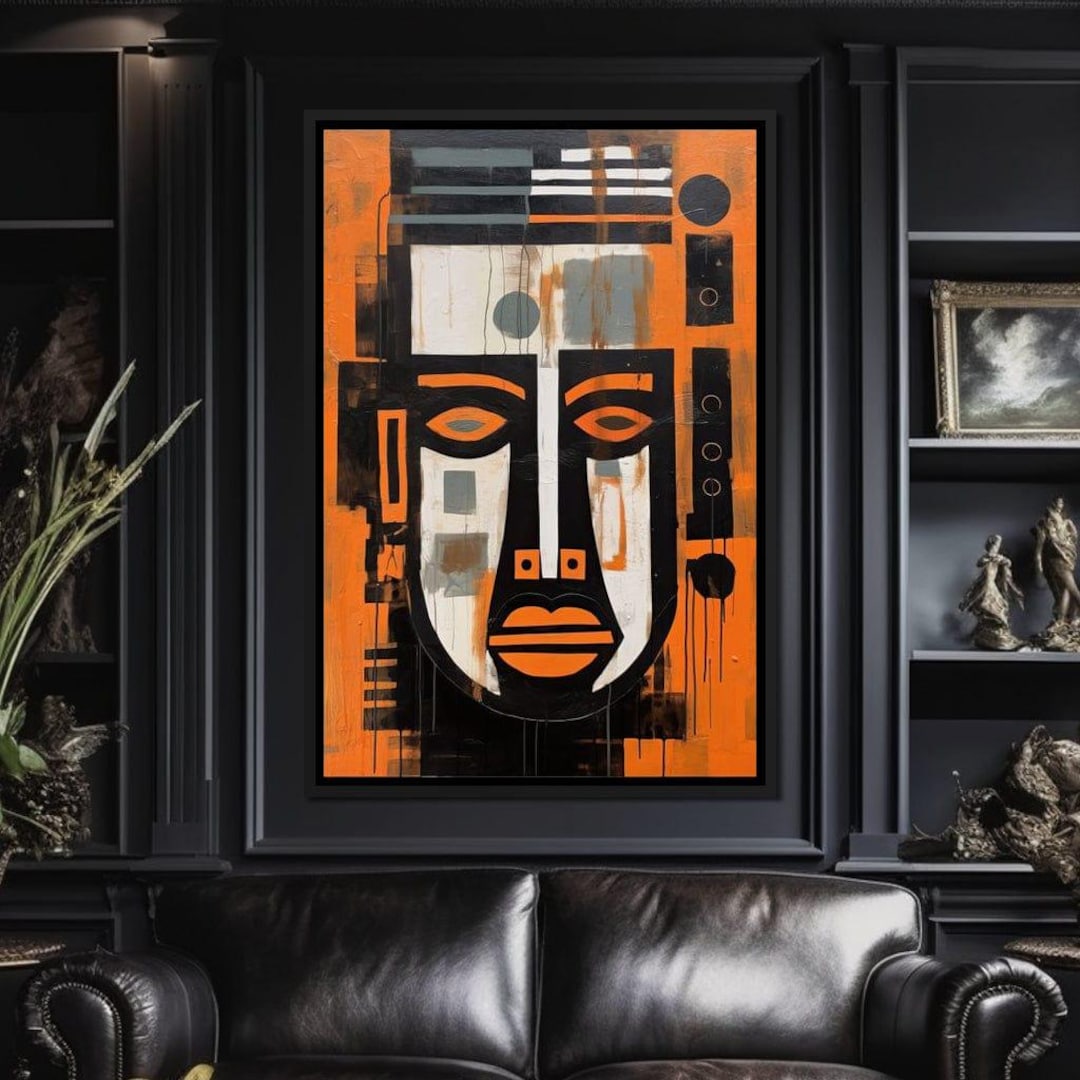 Tribal Mask - Sakeem Gibbs | African Art | Mask Painting | Bold Orange ...
