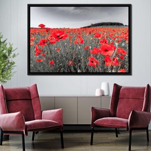 Flanders Fields: Poppy Field Art | Red Flower Nature Wall Art | Floral ...