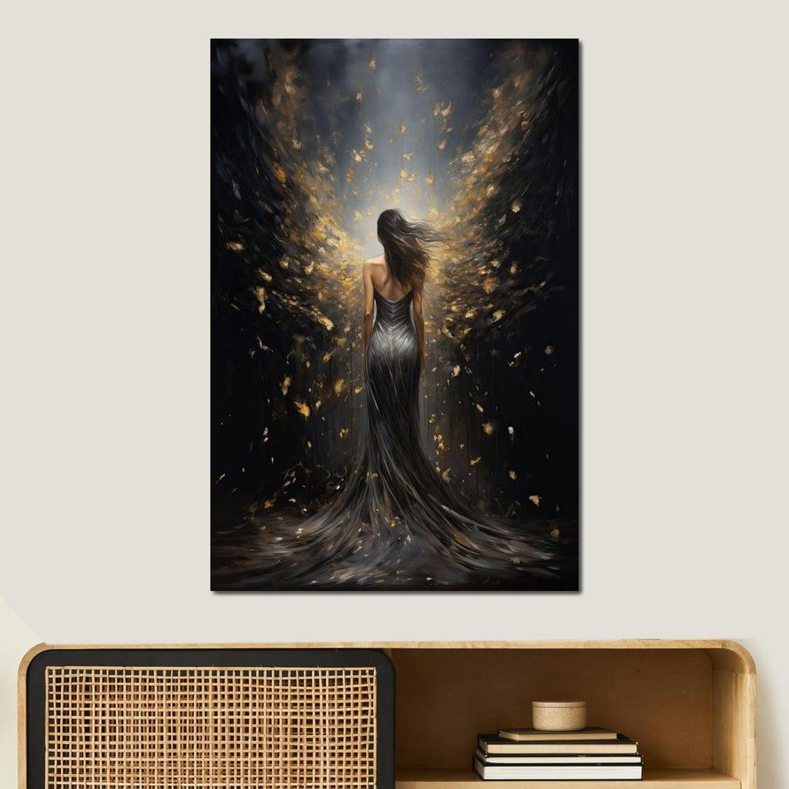 Ethereal Dream of a Starlit Muse: Feminine Fantasy Art, Modern Wall ...