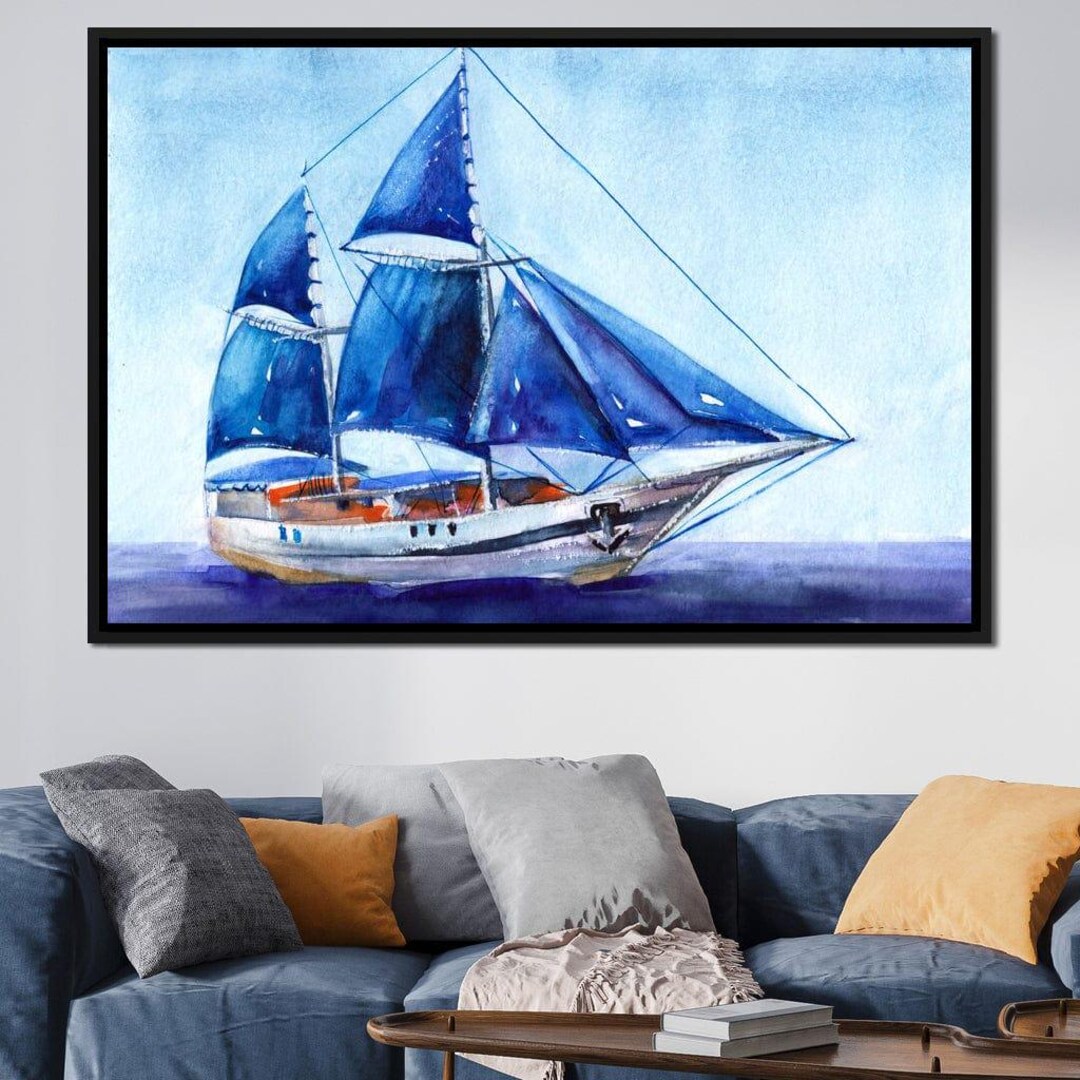 Blue Sails: Nautical Wall Art | Seascape Decor | Coastal Marine ...