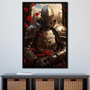 Rose Knights Golden Templar Armor: Knight in Golden Armor & Red Rose ...