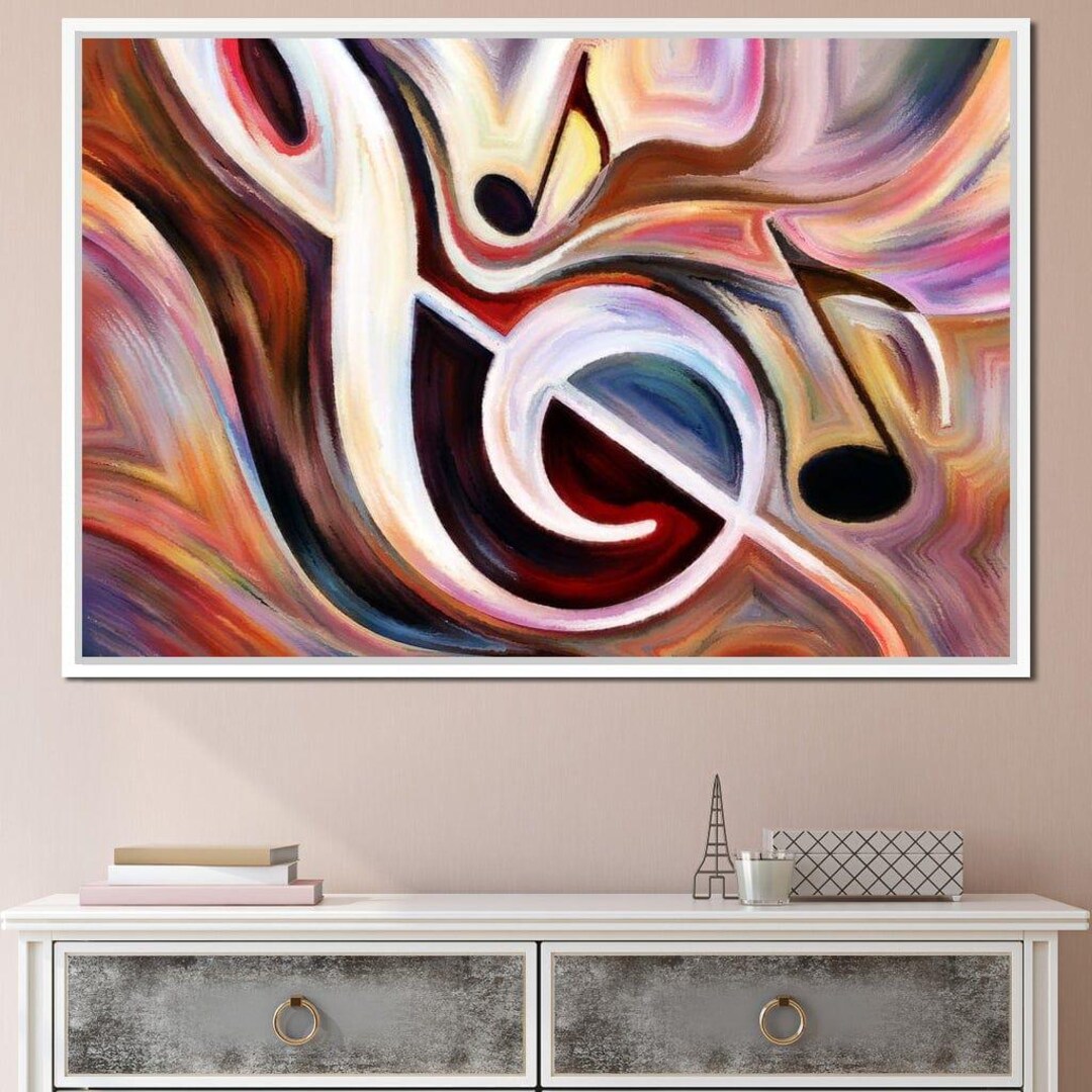 High Note: Music Notes Art Print | Abstract Oil Painting | Colorful ...