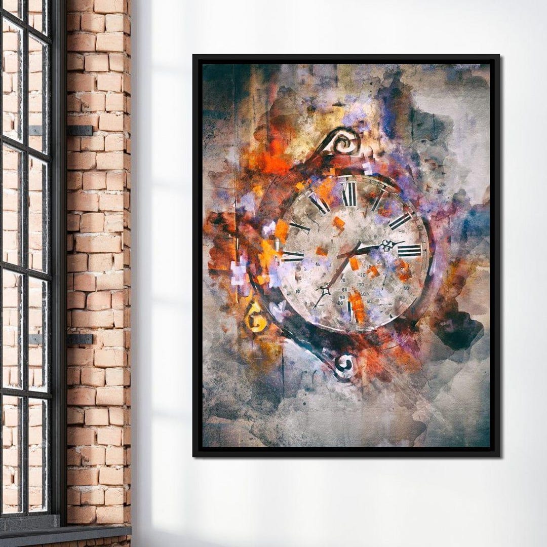 Time Clock: Colorful Abstract Wall Art | Psychedelic Watercolor Home ...