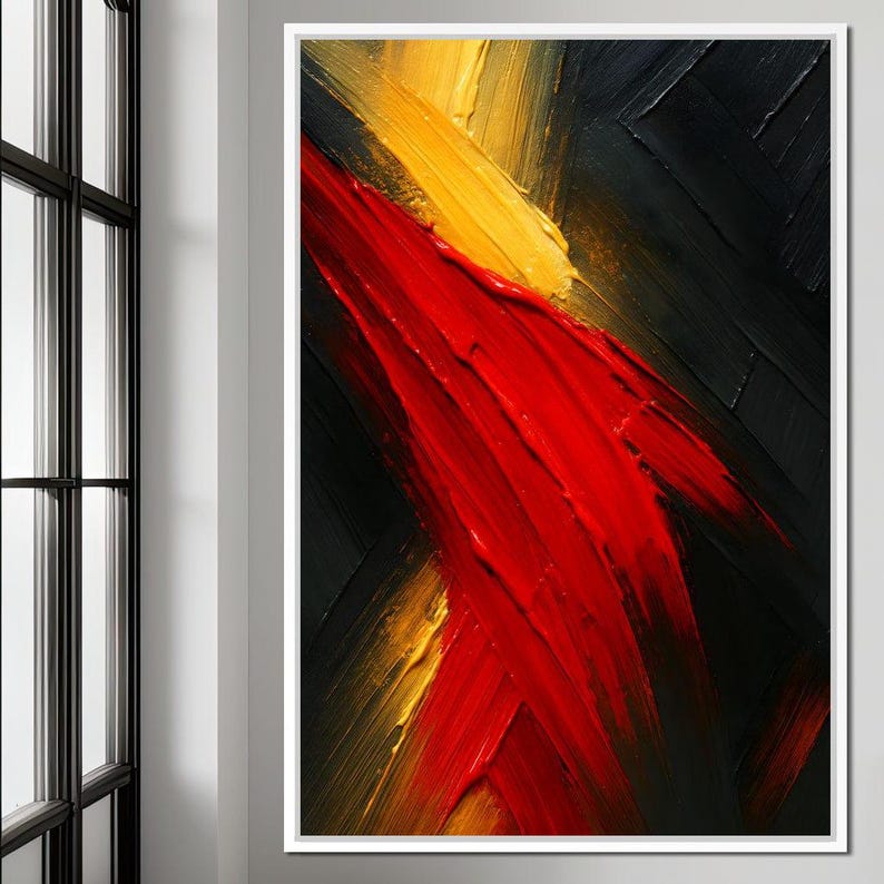 Fiery Fusion of Passion: Energetic Home Decor | Bold Abstract Art ...