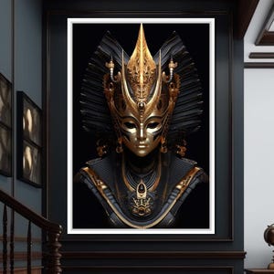 Regal Resplendence: Egyptian Royalty Art | Luxury Wall Decor | Pharaoh ...