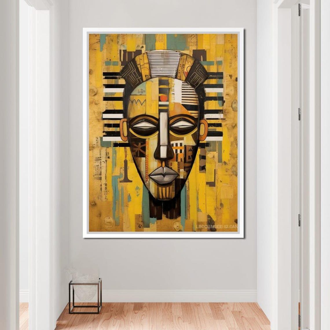 Tribal Mask 05 Sakeem Gibbs: African Art Yellow Tribal Decor Ethnic ...