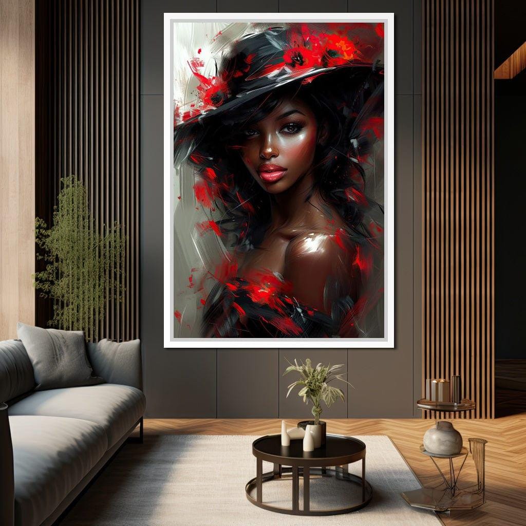 Sable Elegance With Poppy Flair: Glamorous Female Portrait Contemporary ...
