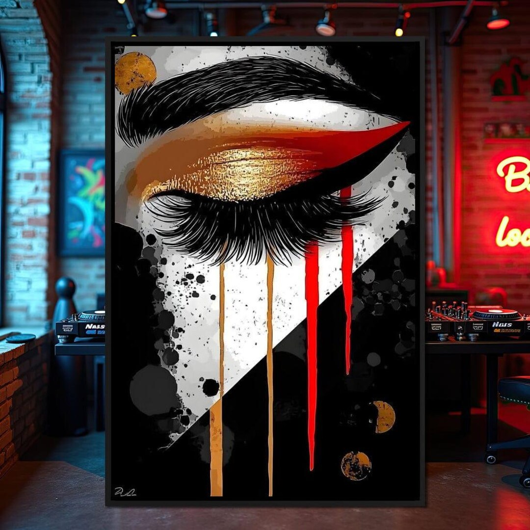 Golden Gaze Elegance: Eye Art Print | Glam Home Decor | Sophisticated ...