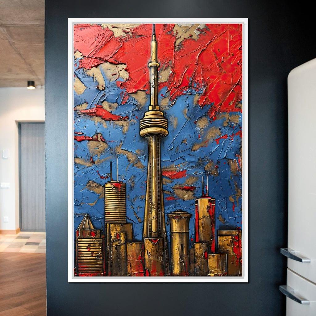Urban Pulse Golden Rise: Toronto Skyline Art Modern Wall Decor Vibrant ...