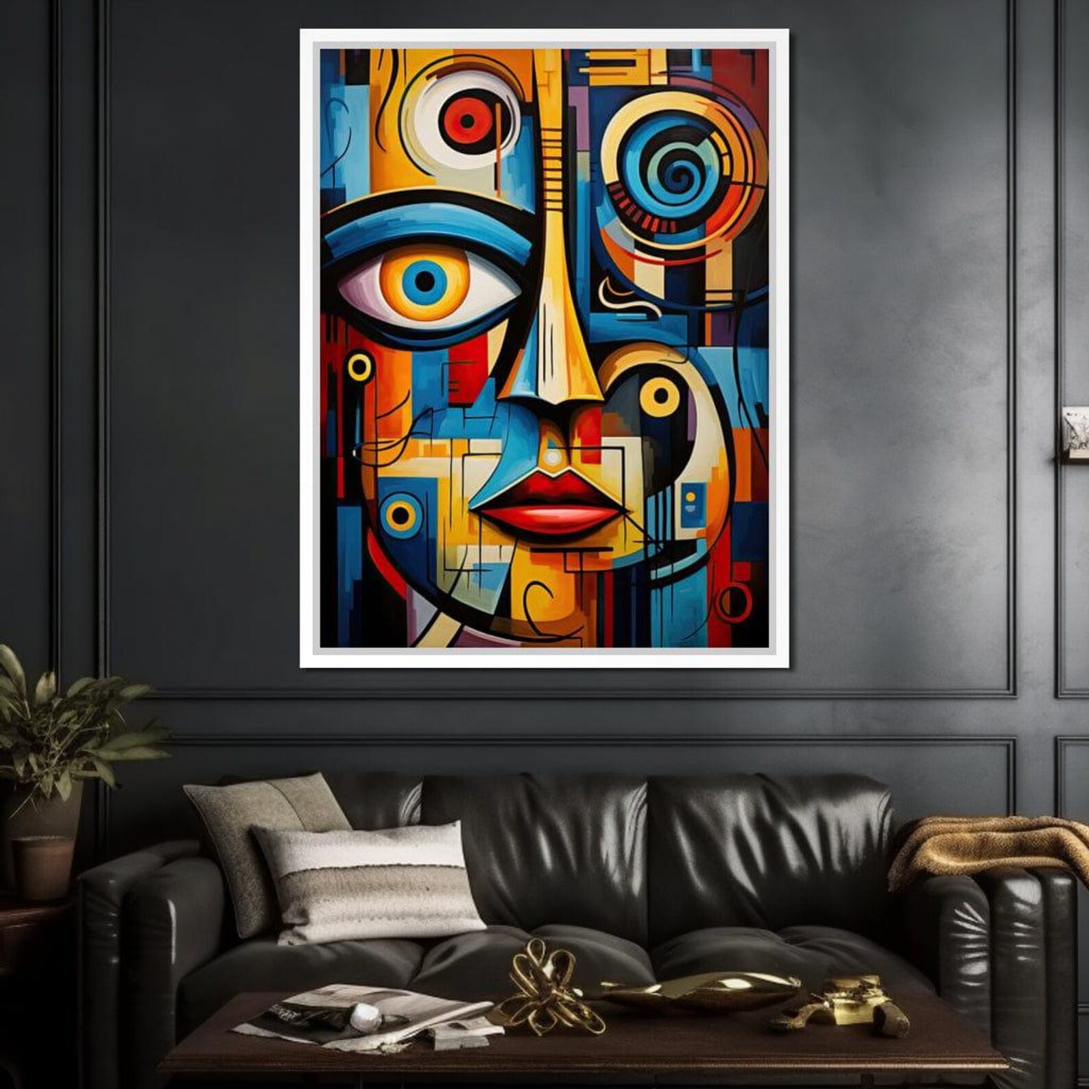 Cubist Reflections: Colorful Modern Artwork | Abstract Face | Home ...