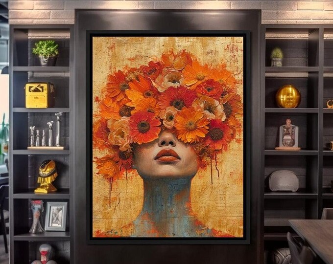 Abstract Art Beautiful Face Portrait, Bold Colors Poster - Etsy Canada