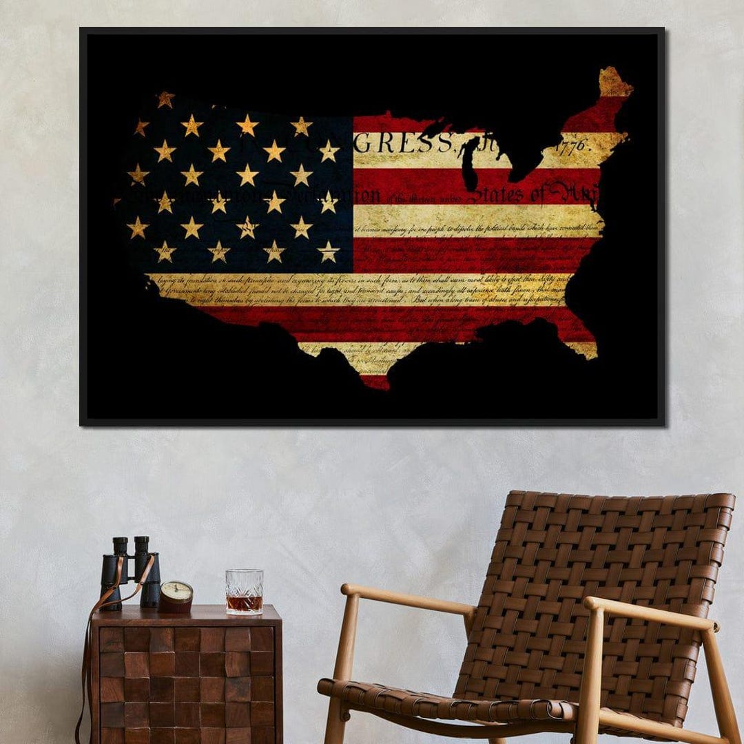 Declaration of Independence: USA Flag Art | Historical Print ...