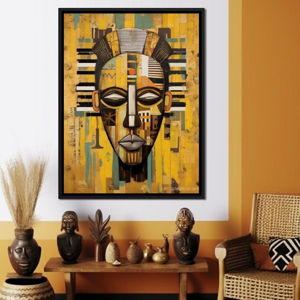 Tribal Mask 05 Sakeem Gibbs: African Art Yellow Tribal Decor Ethnic ...