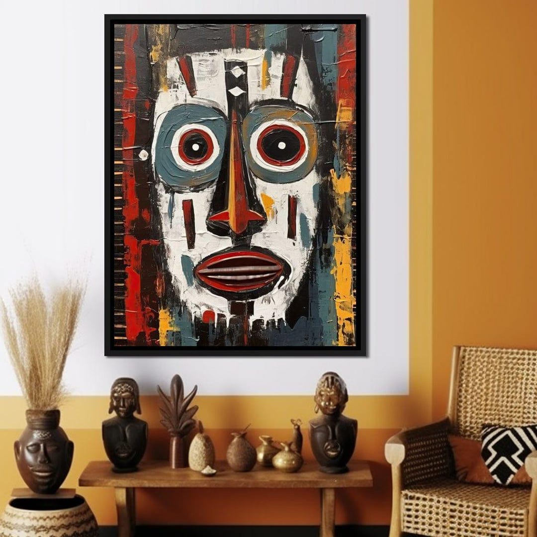 Tribal Mask 15 - Sakeem Gibbs: African Tribal Art, Multicolor Wall ...