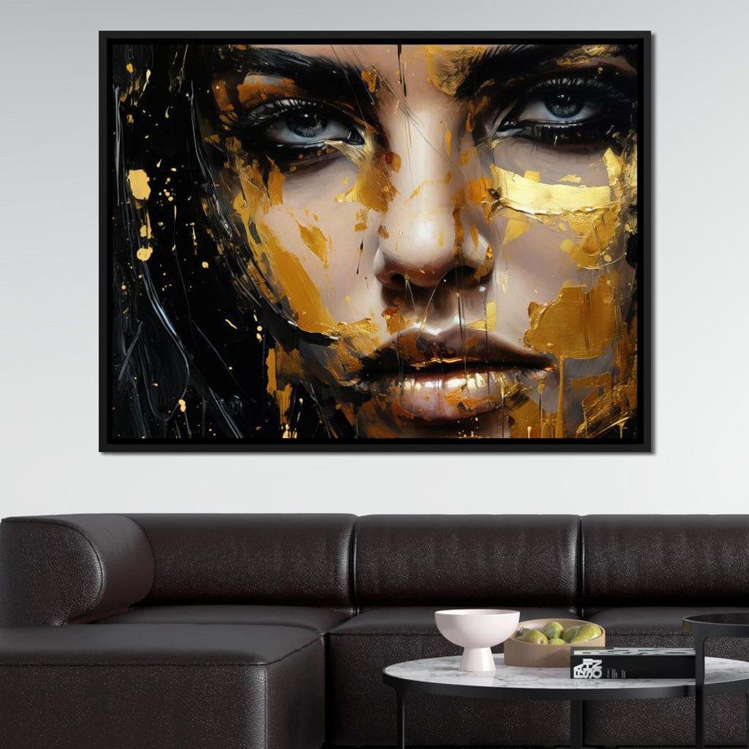 Black Gold Urban Graffiti: Female Portrait | Modern Graffiti Art ...