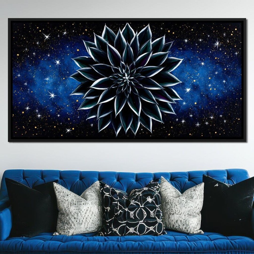 Stellar Petal Illumination: Floral Space Art | Galaxy Home Decor ...