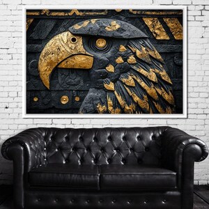 Aztec Gold Raven Mystique: Mystical Bird Home Decor Aztec Raven Wall ...