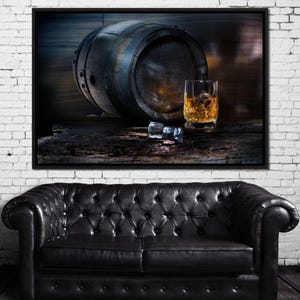 Keg of Whiskey: Rustic Barrel Art | Home Bar Decor | Man Cave Wall Art ...