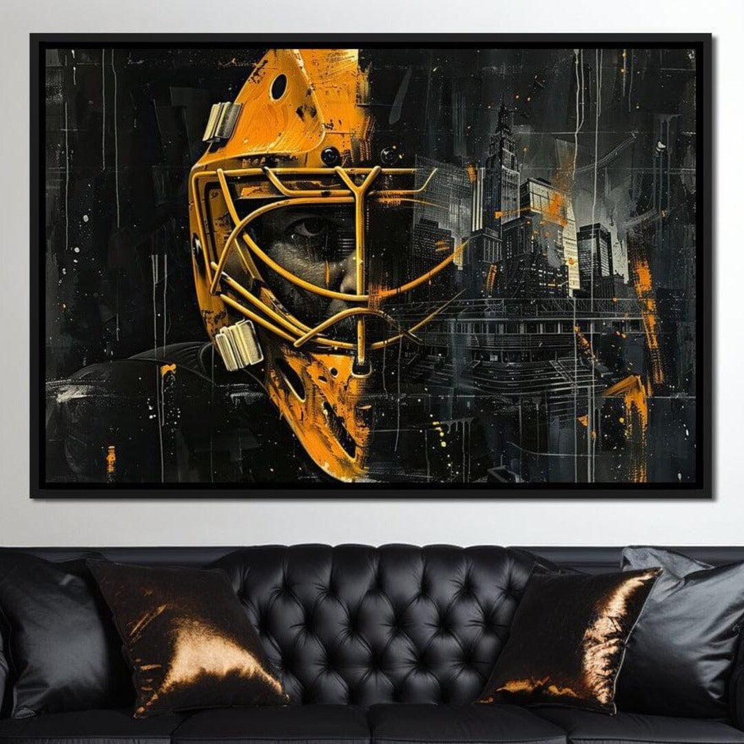 Goalie - Raven Blackwood Canvas Print: Modern Goalie Art | Hockey Wall ...