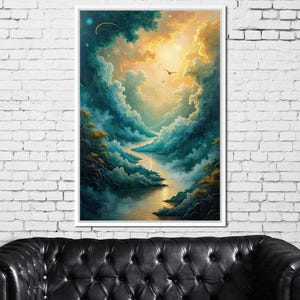 Golden Path Through Dreams - Home Decor, Dreamy Landscape, Nature Wall ...