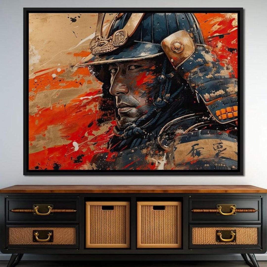 Samurai Solitude in Battle: Japanese Warrior Art | Epic Wall Decor ...
