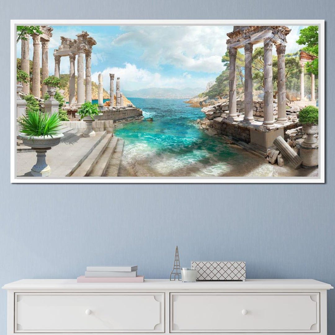 Ancient Greek Ruins: Historic Seaside Landscape | Classic Decor ...