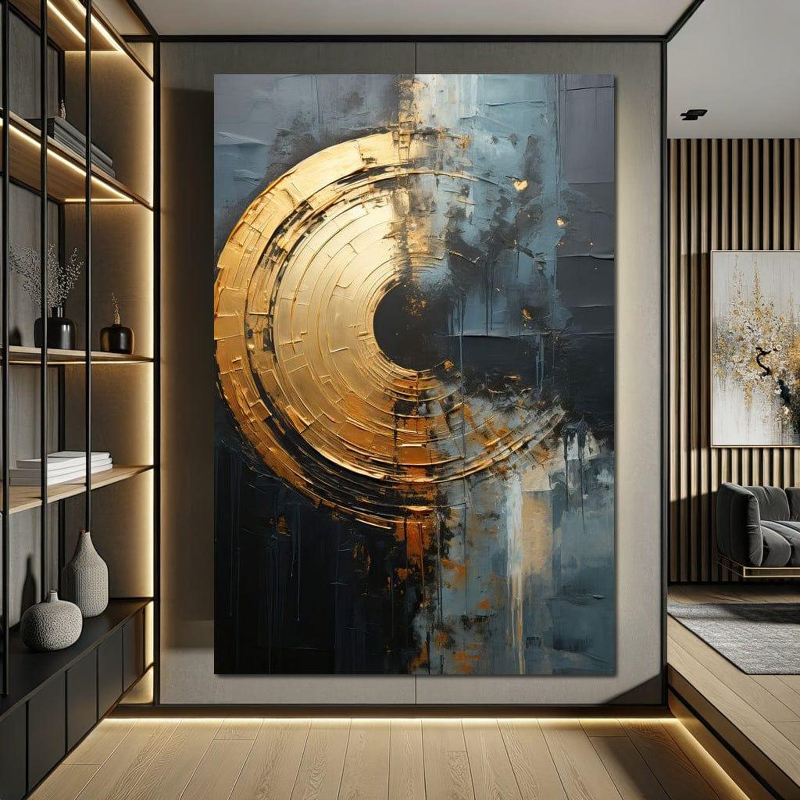 Abyssal Echoes in Gold - Tanni Cylon Canvas Art | Modern Wall Decor ...