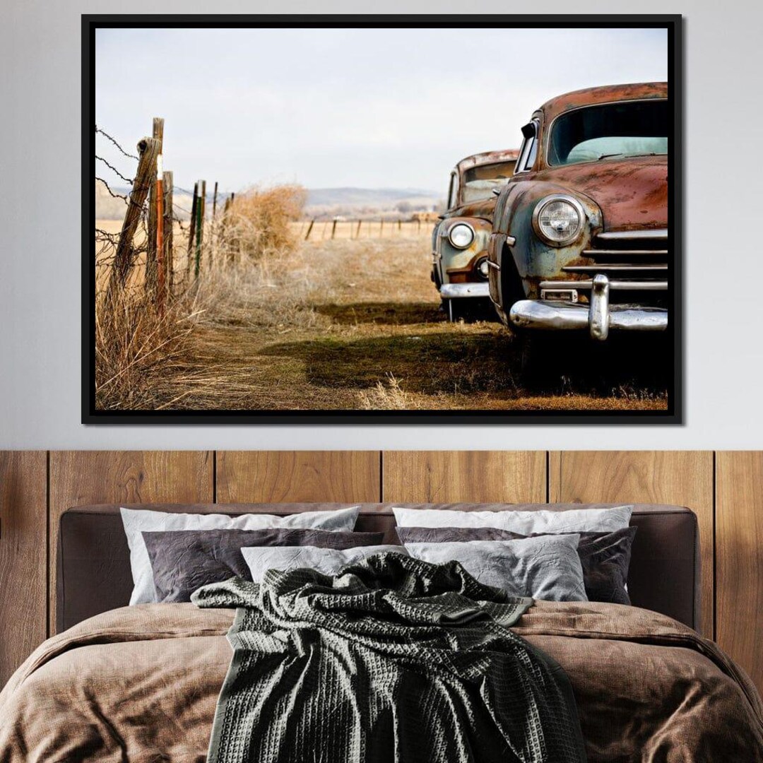 Abandoned Cars: Rustic Decor | Vintage Auto Art | Farmhouse Wall Art ...