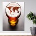 World Map Beer: Home Decor Wall Art Print Beer Lover Gift Vintage Style ...