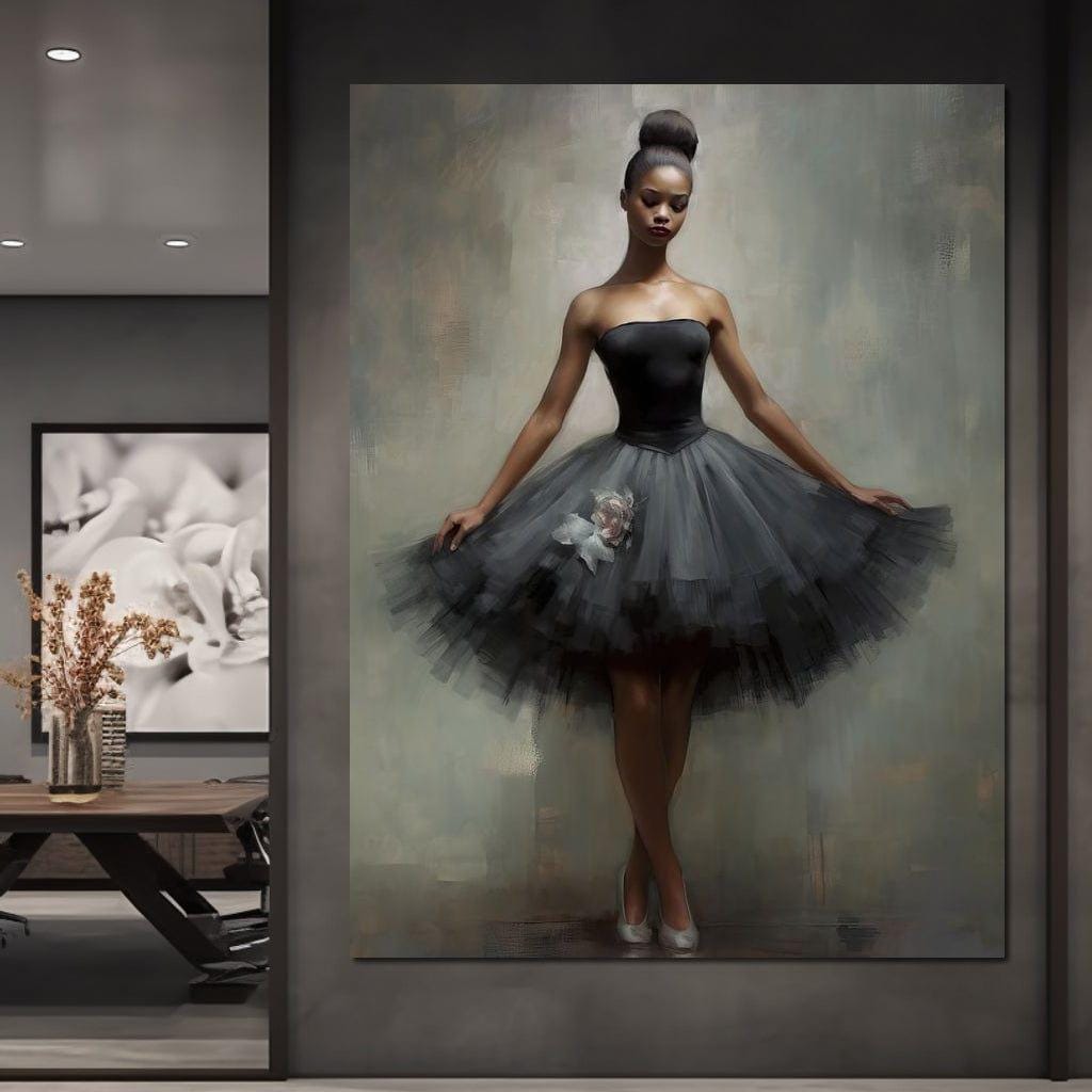 Lovely Ballerina: Dance Wall Art Elegant Home Decor Black Tutu Dress ...