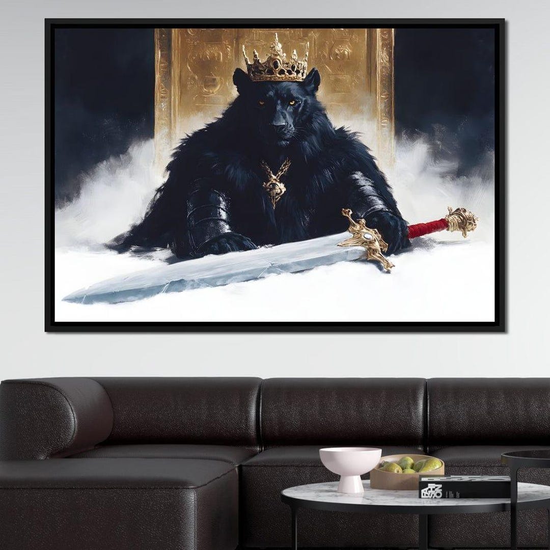 Sovereign Panther Knight: Epic Home Decor | Regal Animal Warrior Art ...