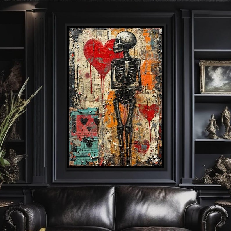 Romantic Skeleton 1 - Raven Blackwood | Gothic Decor | Heart Art ...