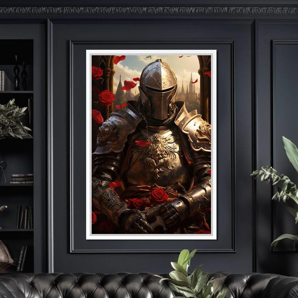 Rose Knights Golden Templar Armor: Knight in Golden Armor & Red Rose ...