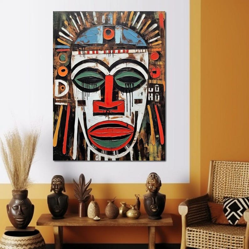 Tribal Mask 17 - Sakeem Gibbs | African Art | Colorful Abstract Mask ...