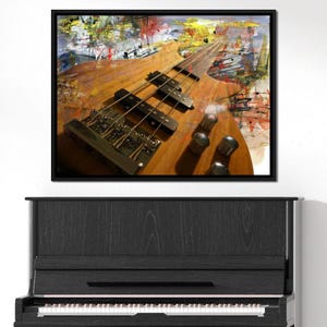 Bass Guitar: Musical Decor | Abstract Art | Jazz | Home Wall Art ...