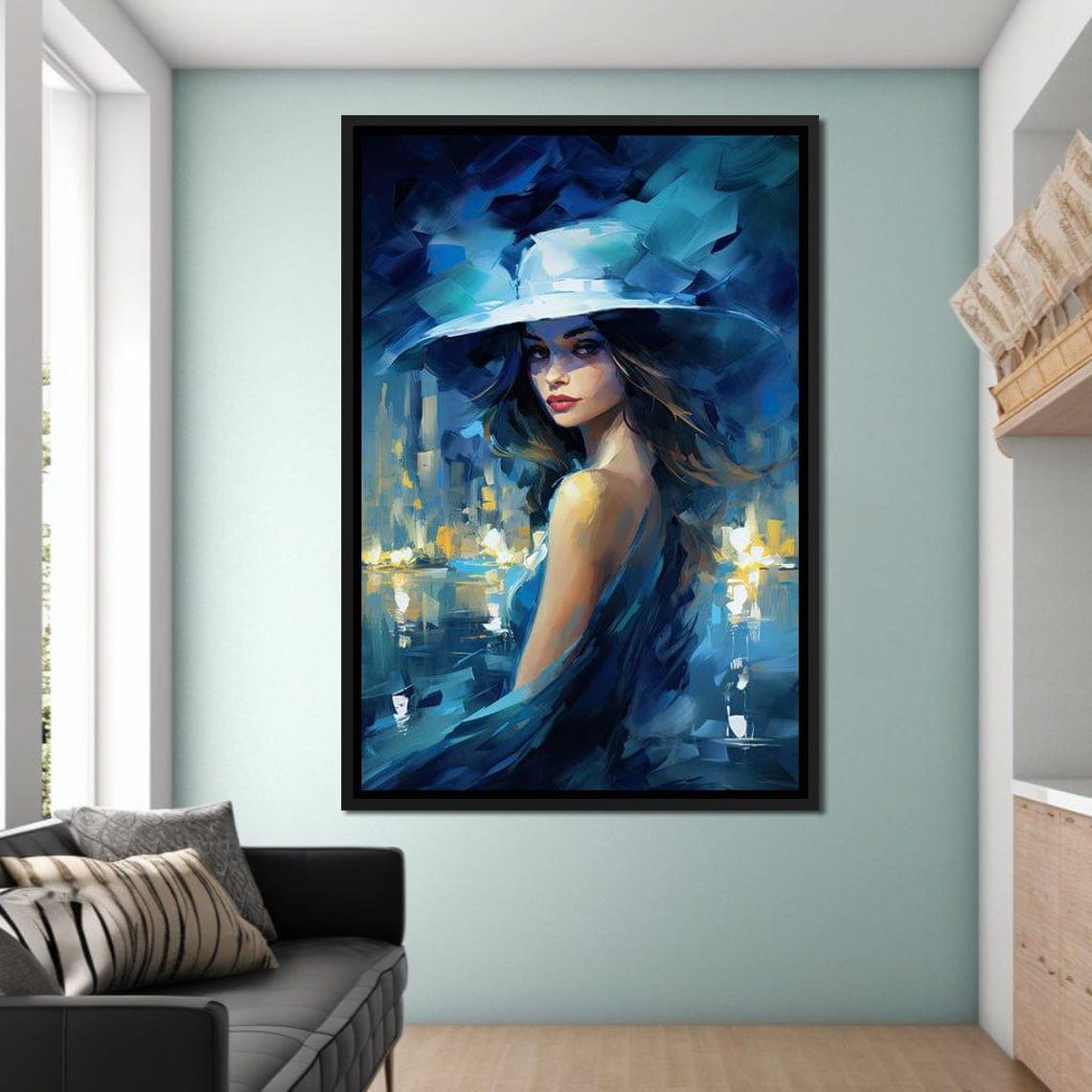 Midnight Muse by Riverside: Glamour Lady Blue Tones City Lights Modern ...