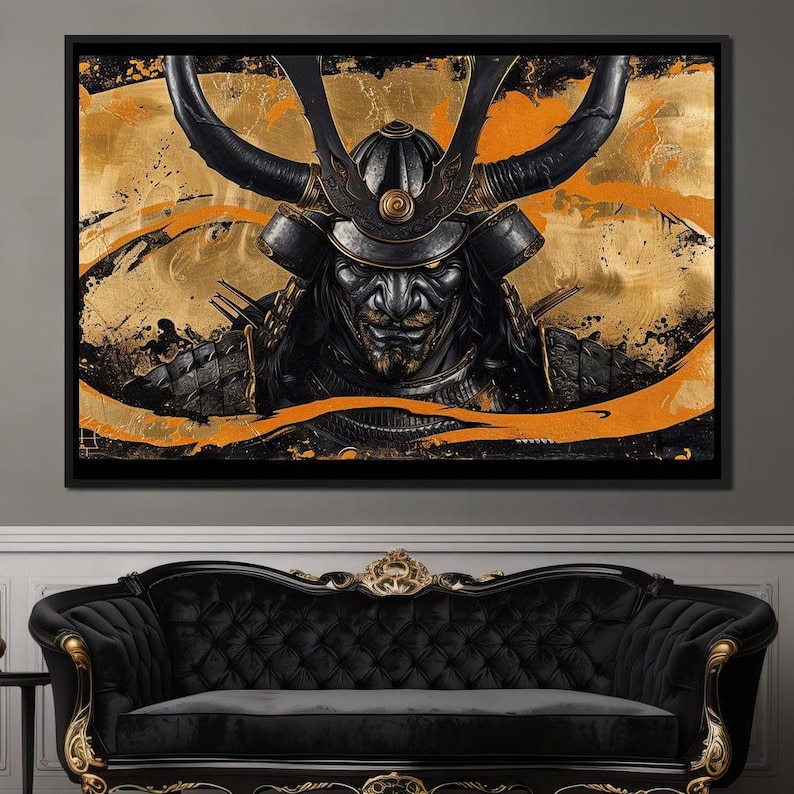 Golden Samurai Sovereign: Samurai Art Warrior Decor Black Dark Fantasy ...