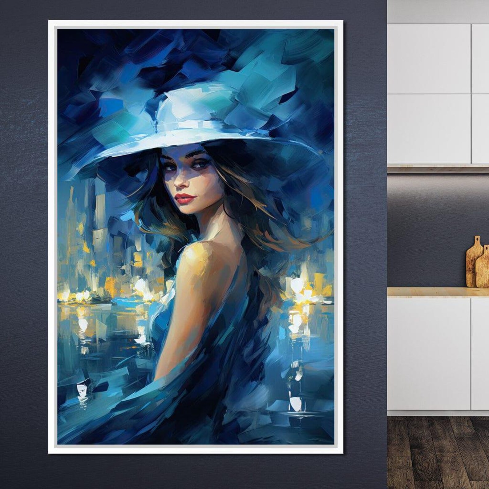 Midnight Muse by Riverside: Glamour Lady Blue Tones City Lights Modern ...