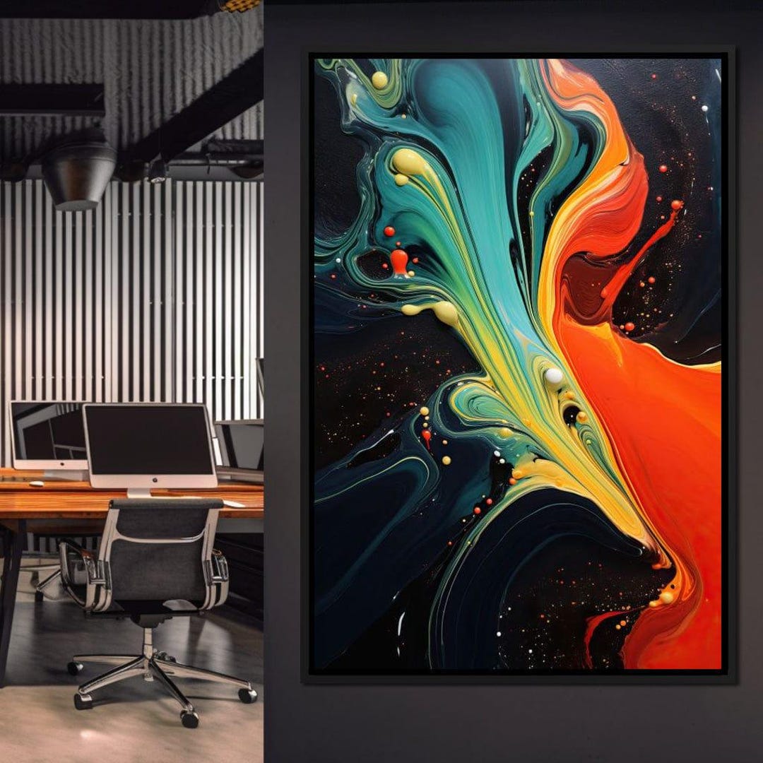 Cosmic Resin Rhythm Dance | Abstract Space Art | Vibrant Modern Wall ...