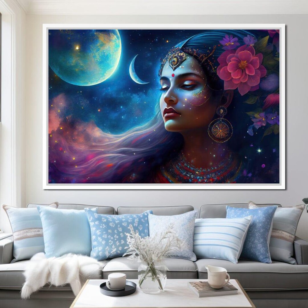 Radha Constellation: Celestial Home Decor | Spiritual Mural | Divine ...