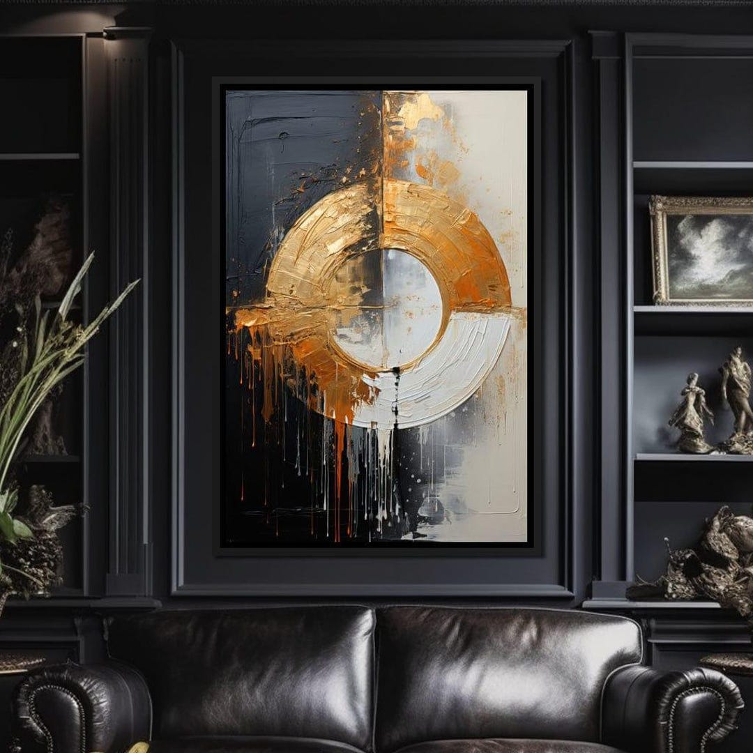 Abyssal Echoes in Gold Abstract - Tanni Cylon | Gold Wall Art ...