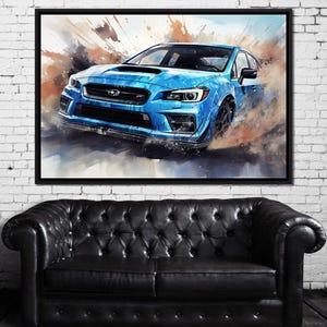 Car Collection 19 Rider Art: Subaru Wall Art Automotive Decor Blue ...