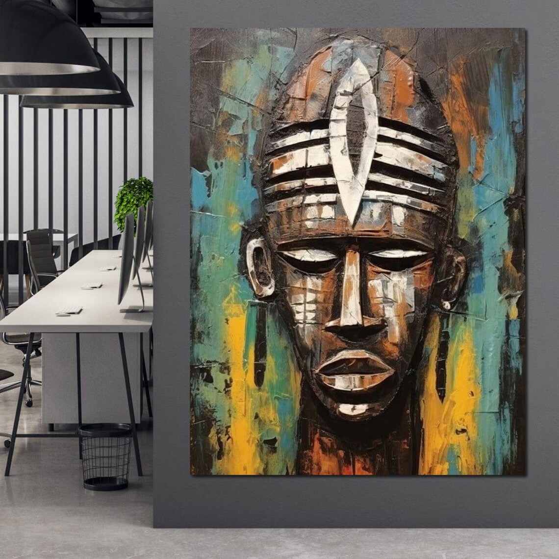 Tribal Mask 18 - Sakeem Gibbs | African Wall Art | Handpainted Tribal ...