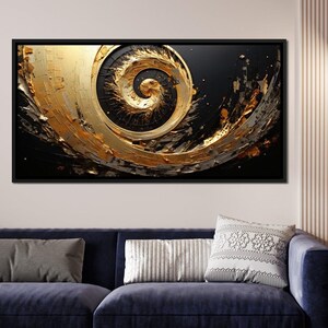Abyssal Gold Vortex - Tanni Cylon: Abstract Spirals | Elegant Black and ...